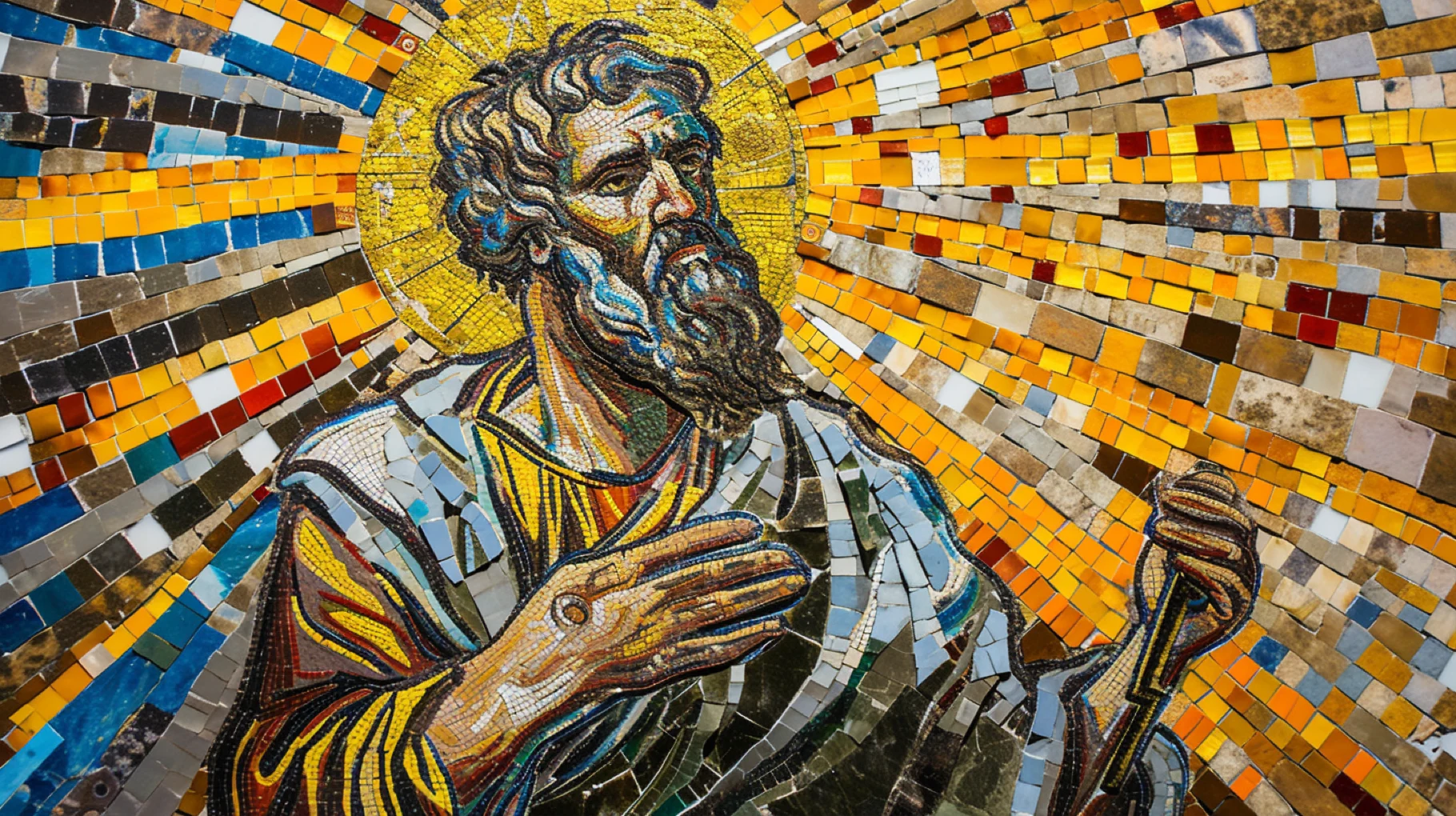 بيزنطي_على_الطراز_البيزنطي_موزاييك_للقديس_بطرس_يحمل_الملك_233د_03446 ...